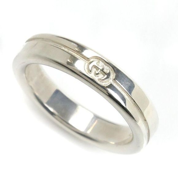 Gucci | Jewelry | Gucci Silver 925 Diagonal Interlocking G Slim Ring ...